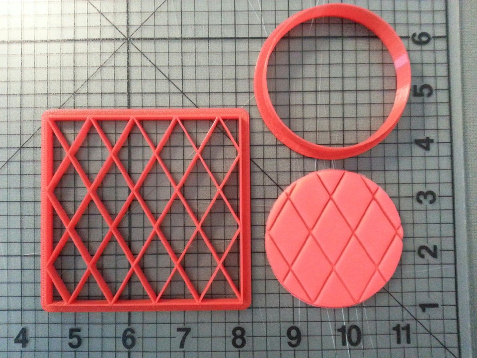Quilted Diamond Imprint Cookie Cutter and Stamp | eBay