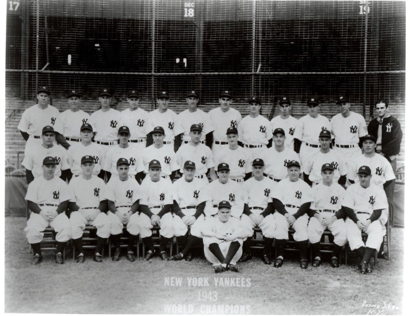 NEW YORK YANKEES 1943 TEAM PHOTO 8X10 WORLD SERIES CHAMPS JOE GORDON ...