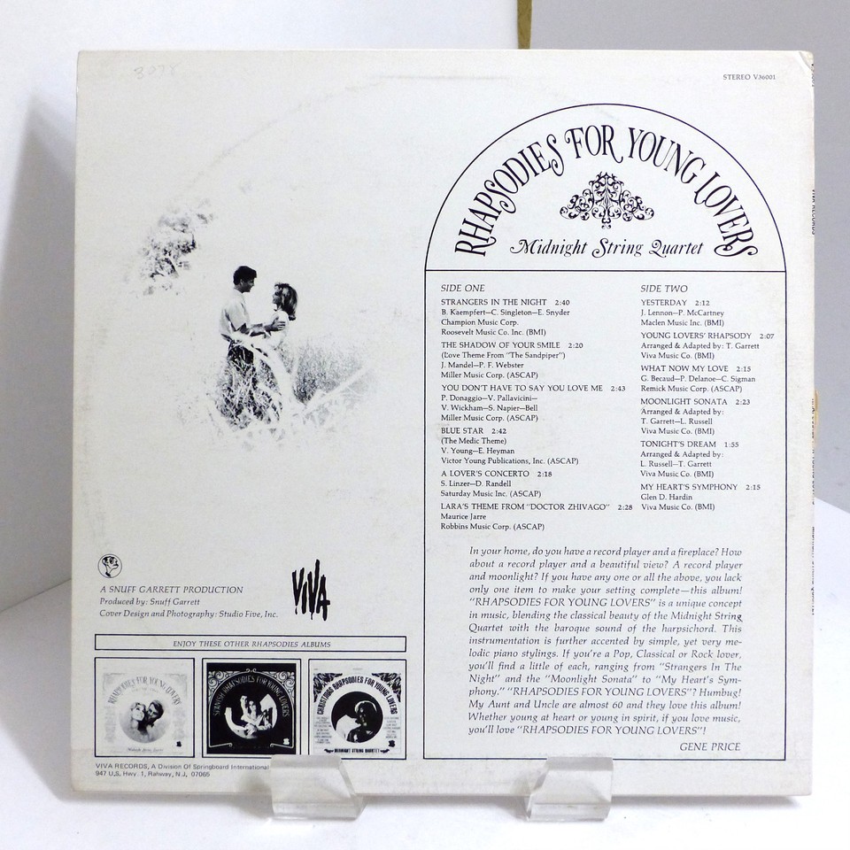 1966 Midnight String Quartet Rhapsodies For Young Lovers V.36001 Mint ...
