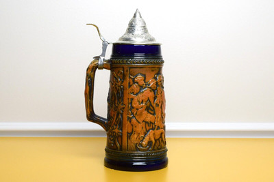 Vintage 1862 Made in Germany GERZ Lidded 3D Pub Scene Beer Stein | eBay