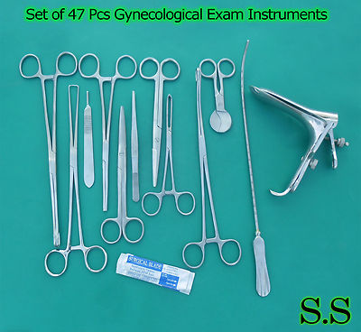 Set of 47 Pcs Gynecological Exam Instruments With graves speculum ...