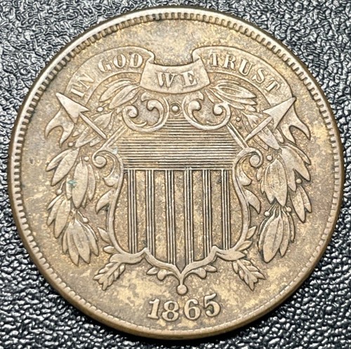 1865 Two Cent Piece 2c Plain 5 Nice AU Type Coin | eBay