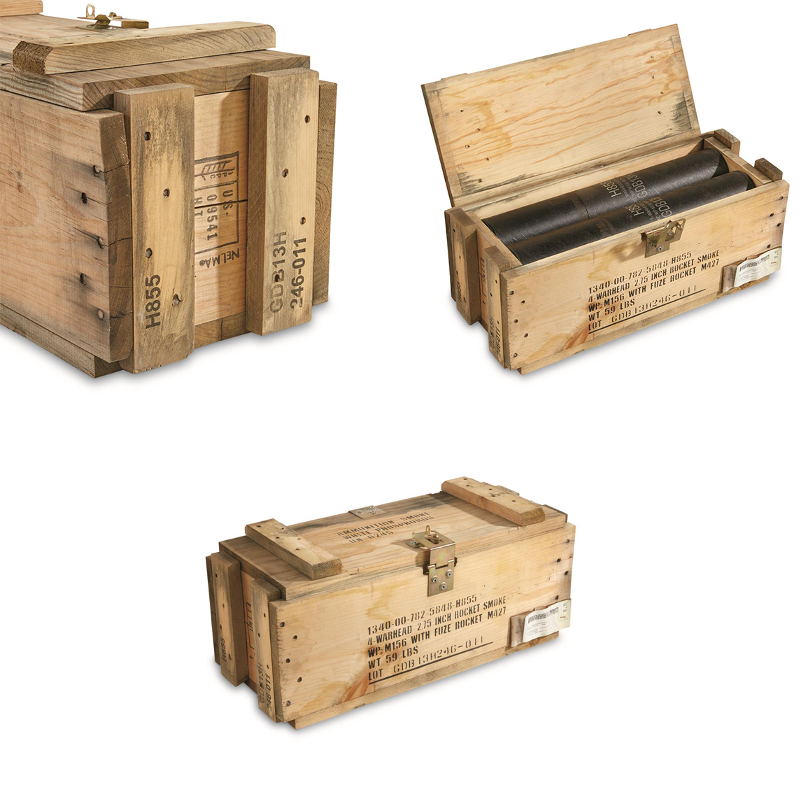 Vintage Wooden US Military Crate Box Surplus Wood Ammo Crate 21"x9 ...