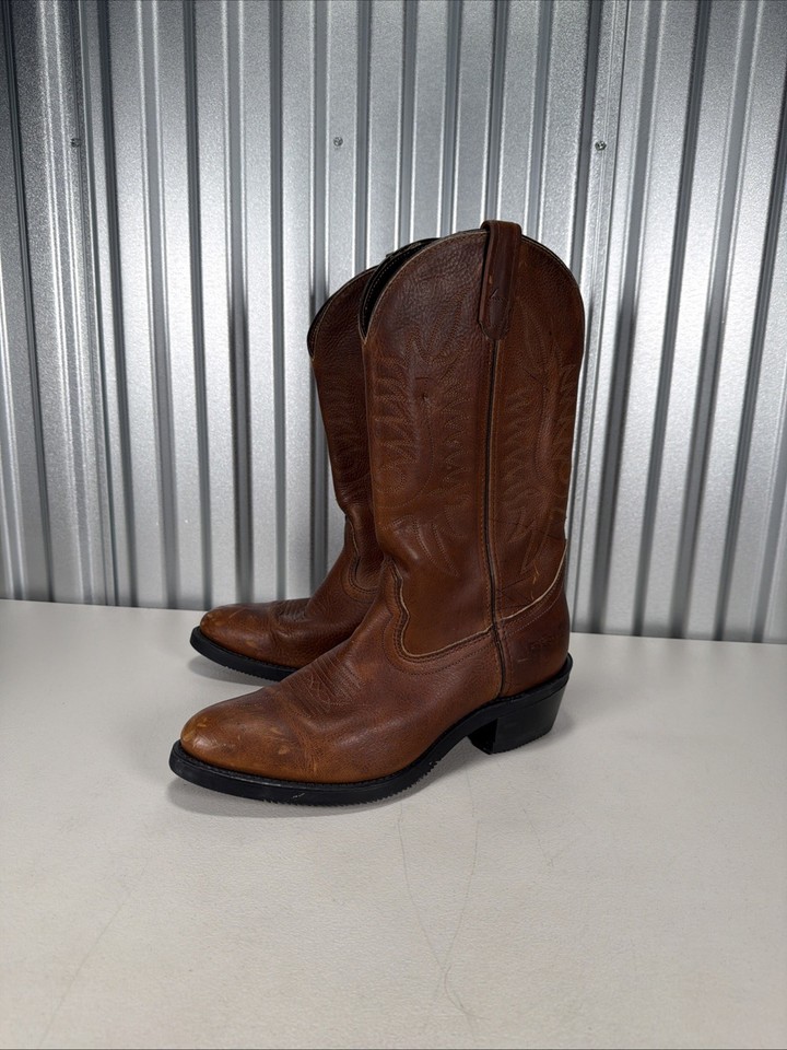 PD Tuff Brown Pull On Work Boots 10.5 D Union Made Western Soft Toe ...