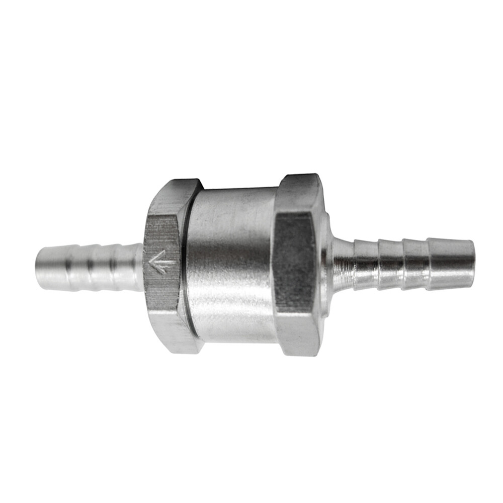 1x 6mm 1/4" Fuel Line One Way Non-Return Aluminium Check Valve Petrol ...