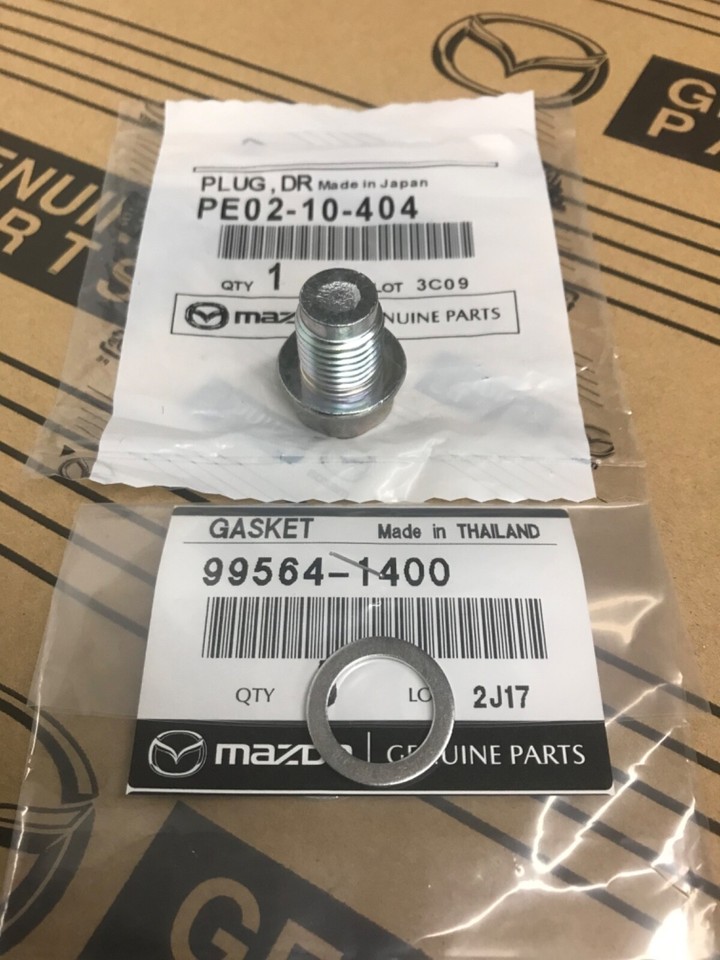NEW OEM MAZDA Engine Oil Pan Drain Plug PE0210404 w/ Washer 995641400 ...