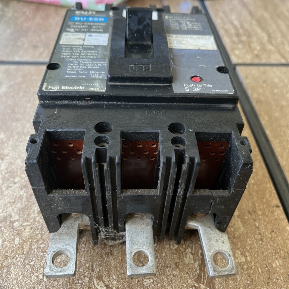 Fuji Electric BU-ESB BU-ESB3050 3 pole 50 amp 600v breaker USED Tested ...