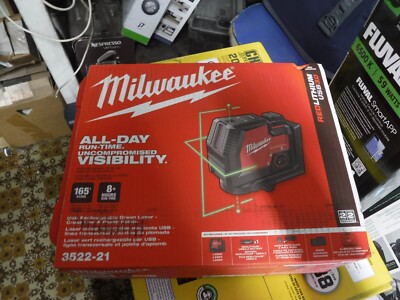 *NEW* Milwaukee Green 100 ft. Rechargeable Laser Level Kit, 3522-21 ...