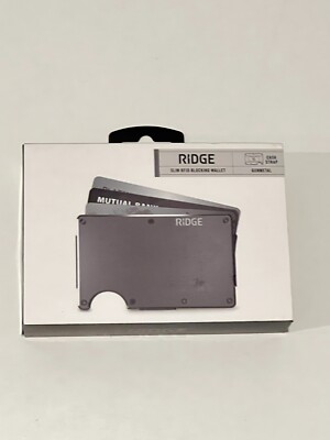 The Ridge RFID Blocking Slim Wallet Cash Strap - Gunmetal OPEN BOX | eBay
