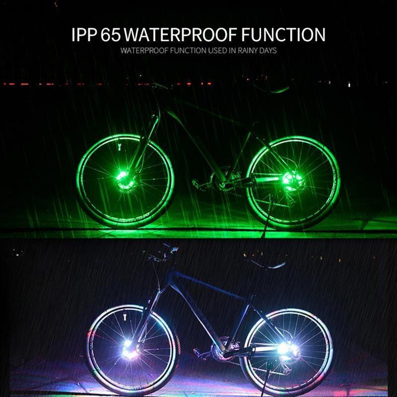 LED Rechargeable Bike Wheel Hub Lights Waterproof USB RGB Colorful ...