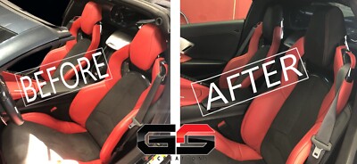 2020+ C8 Corvette GT2 Black Red Stitching Front Seat Head Rest Covers ...