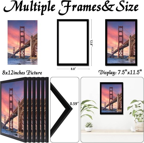 6 Sets 8x12 Picture Frame, Frames for 8 x 12 Canvas Collage Photo 8x12 ...