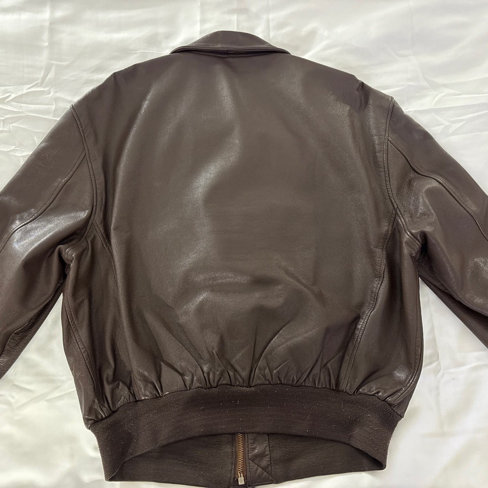 Cooper USA-Made Brown Goatskin Leather USN A2 Bomber Jacket size 46 | eBay