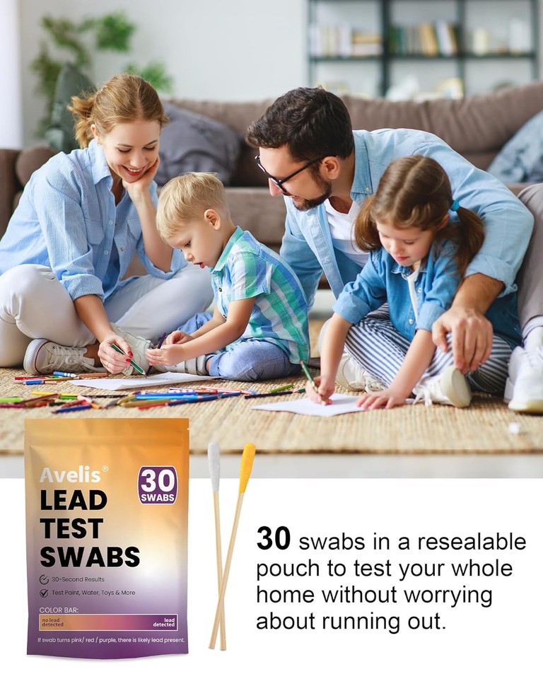 30 PCS Lead Test Kit for Dishes, Premium Lead Testing Swabs for Paint ...