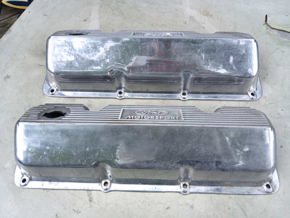 Vintage "FORD MOTORSPORT" Aluminum Valve Covers 351C ~ 351M ~ 400 ...