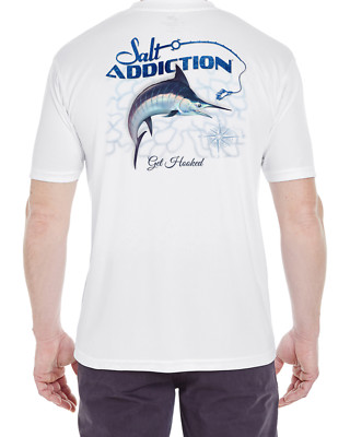Salt Addiction t shirt Short Sleeve Micro Fiber saltwater marlin ...