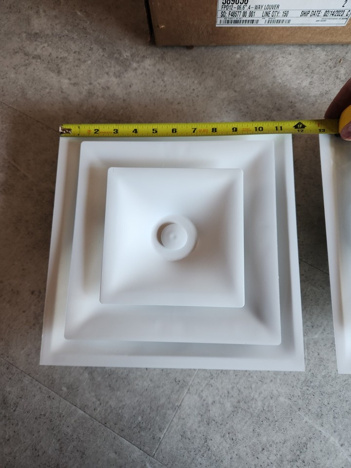 NEW Hart & Cooley FPD12-06 4-Way Square Louver Diffuser White Steel 2 ...