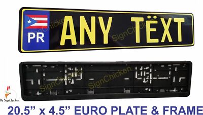 EURO TAG BMW European license plate, ANY TEXT, PUERTO RICO & MOUNTING ...