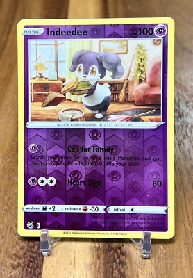 Indeedee 127/264 Reverse Holo Fusion Strike Pokemon Card NM | eBay