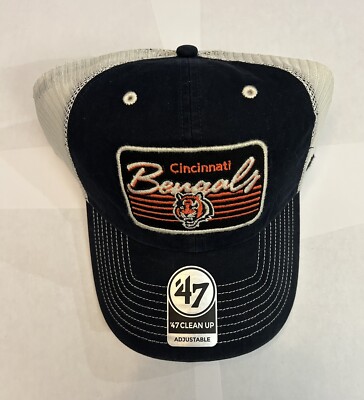 Cincinnati Bengals Adjustable Clean Up Mesh Trucker Hat 47 Brand NFL ...