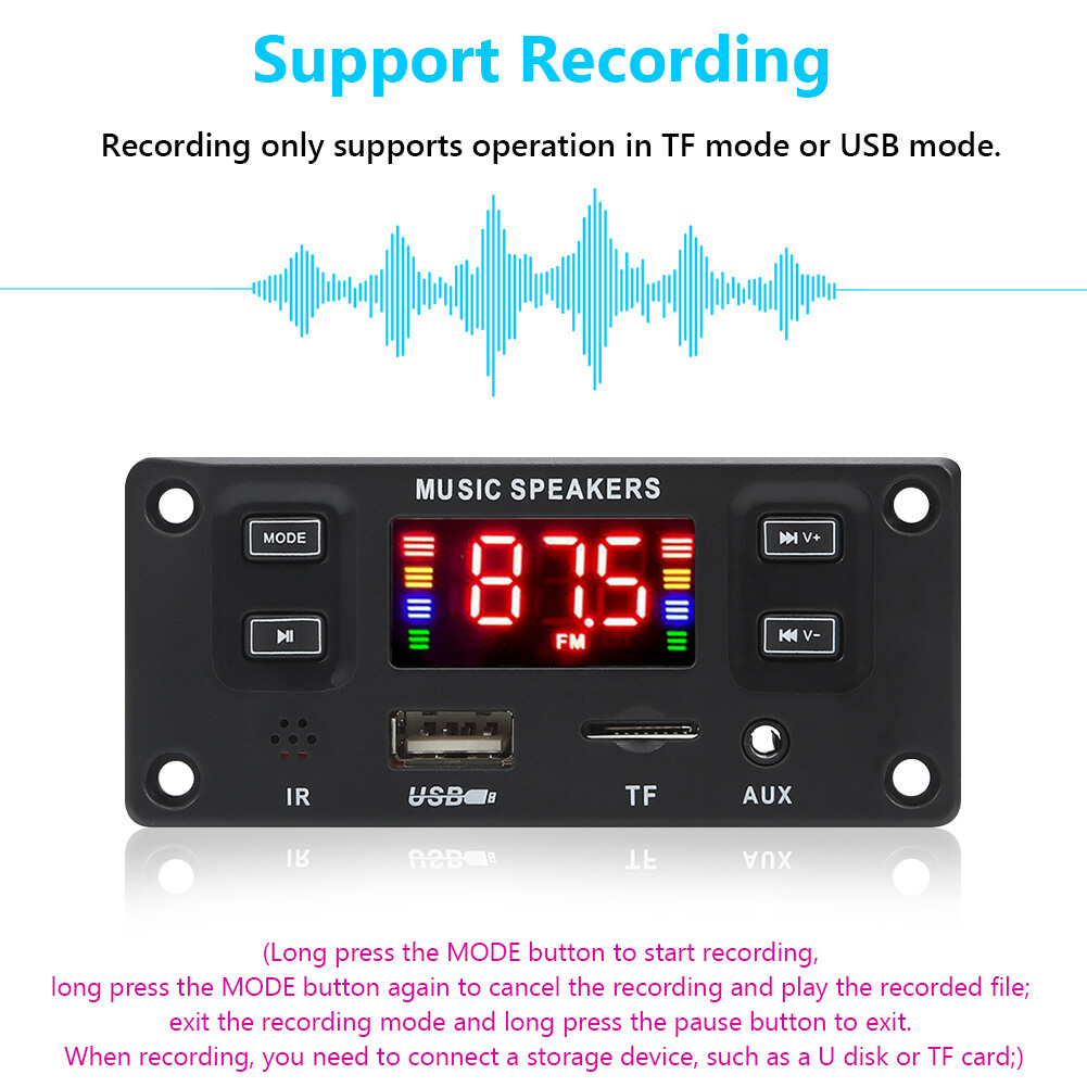 2 X 30W Bluetooth-compatible 60W MP3 Amplifier Decoder Board for Car ...