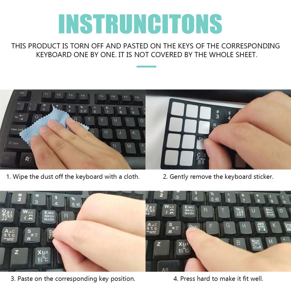 Keyboard Letter Stickers Laptop Key Stickers Glow The Dark Keyboard ...