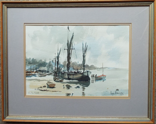 FRAMED & GLAZED WATERCOLOUR 'ON THE BEACH' BY BRYAN STEARNS 1989 | eBay UK