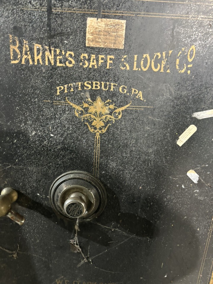 Vintage 1910 Barnes Safe & Lock Pittsburgh Door Gold Leaf Pittsburg W.C ...