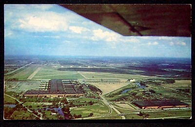Willow Run Airport GM Plant Ypsilanti MI Vtg Postcard Hiawatha B-24 ...