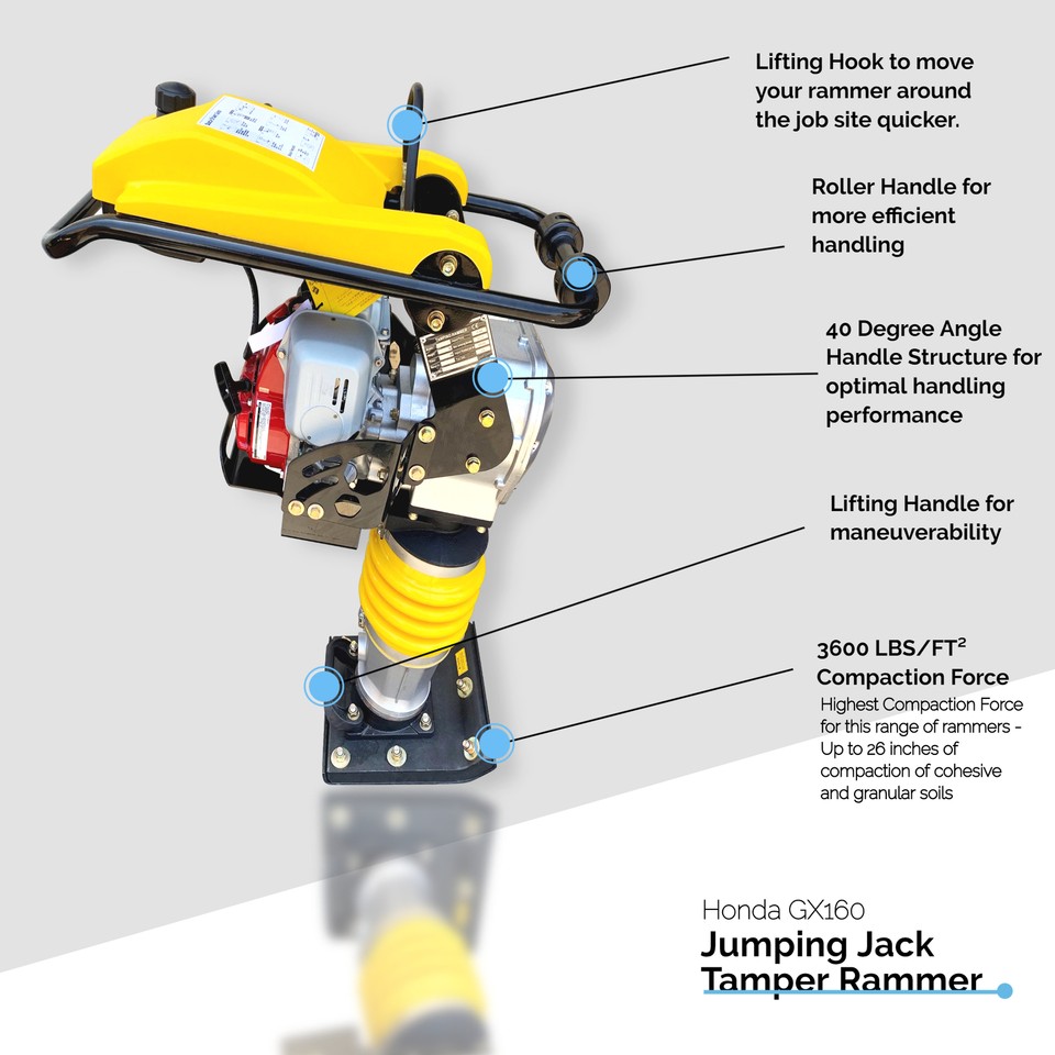 Honda GX100 Jumping Jack Tamper Rammer Dirt Compactor Impact 3 Year ...
