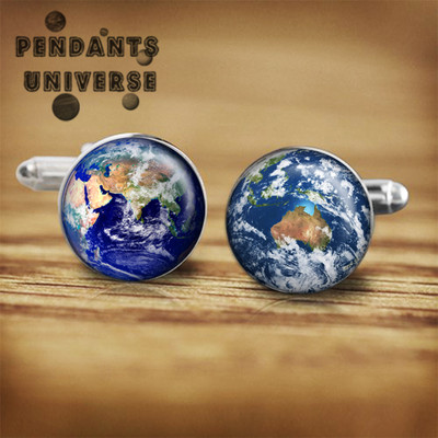 Cuff links Earth planet Handmade 16mm solar system astronomy cufflink ...