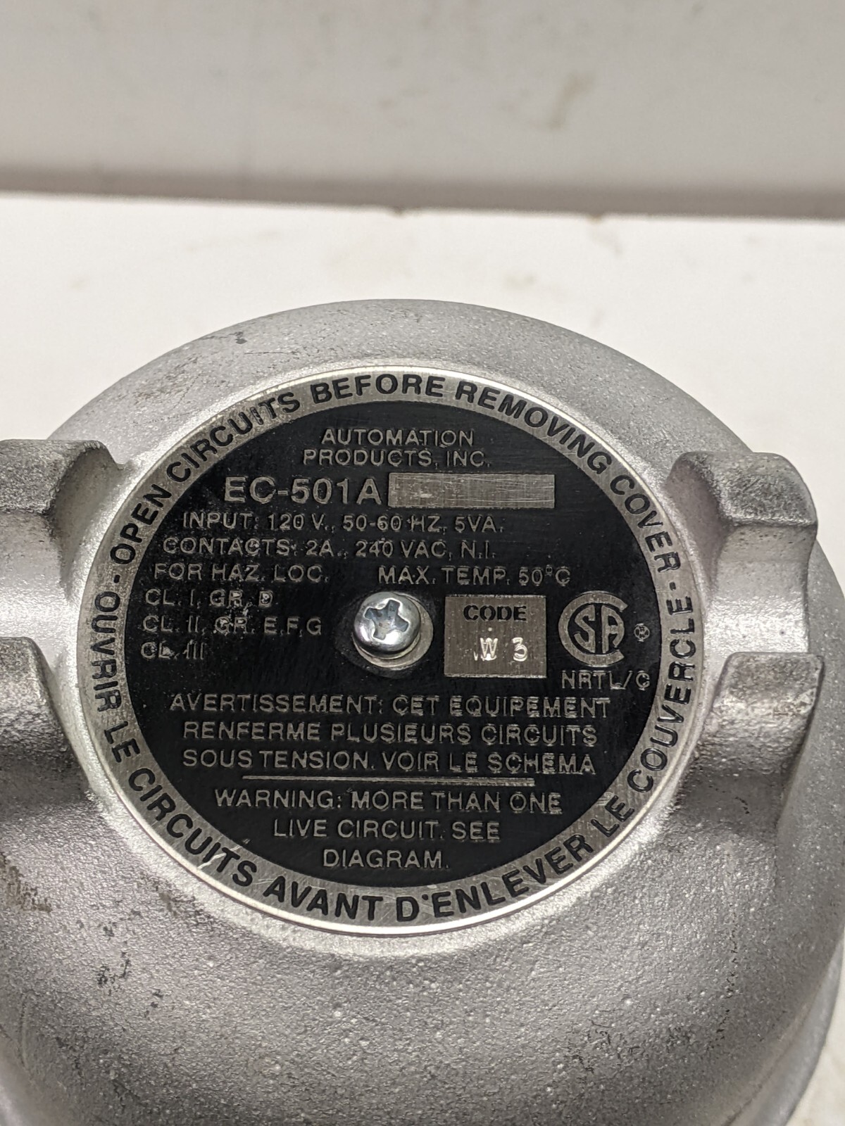 Automation Products EC-501A Explosion Proof Relay Socket Enclosure w ...