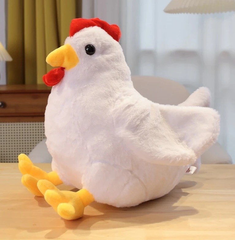 White Rooster Chicken Bird 12" Stuffed Animal Plush Toys Toddler Doll ...
