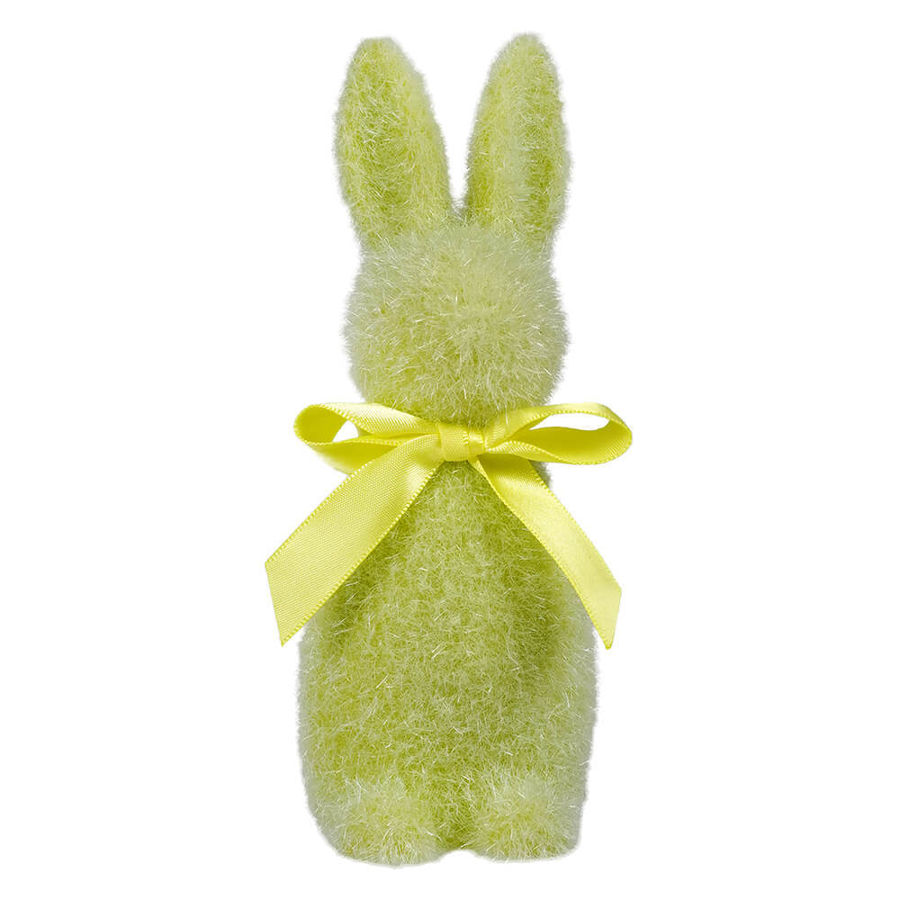 Lime Green Flocked Pastel Button Nose Bunny | eBay