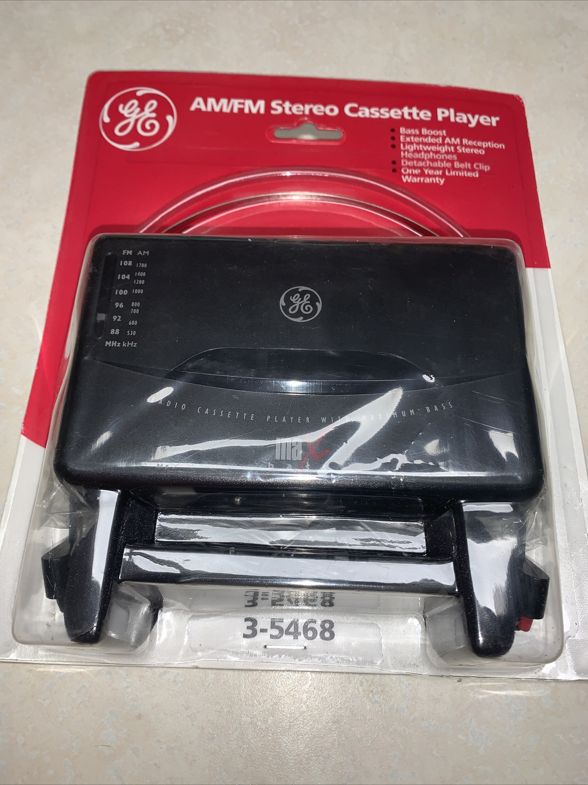 GE General Electric Personal Stereo Cassette Player 3-5468 Walkman w ...