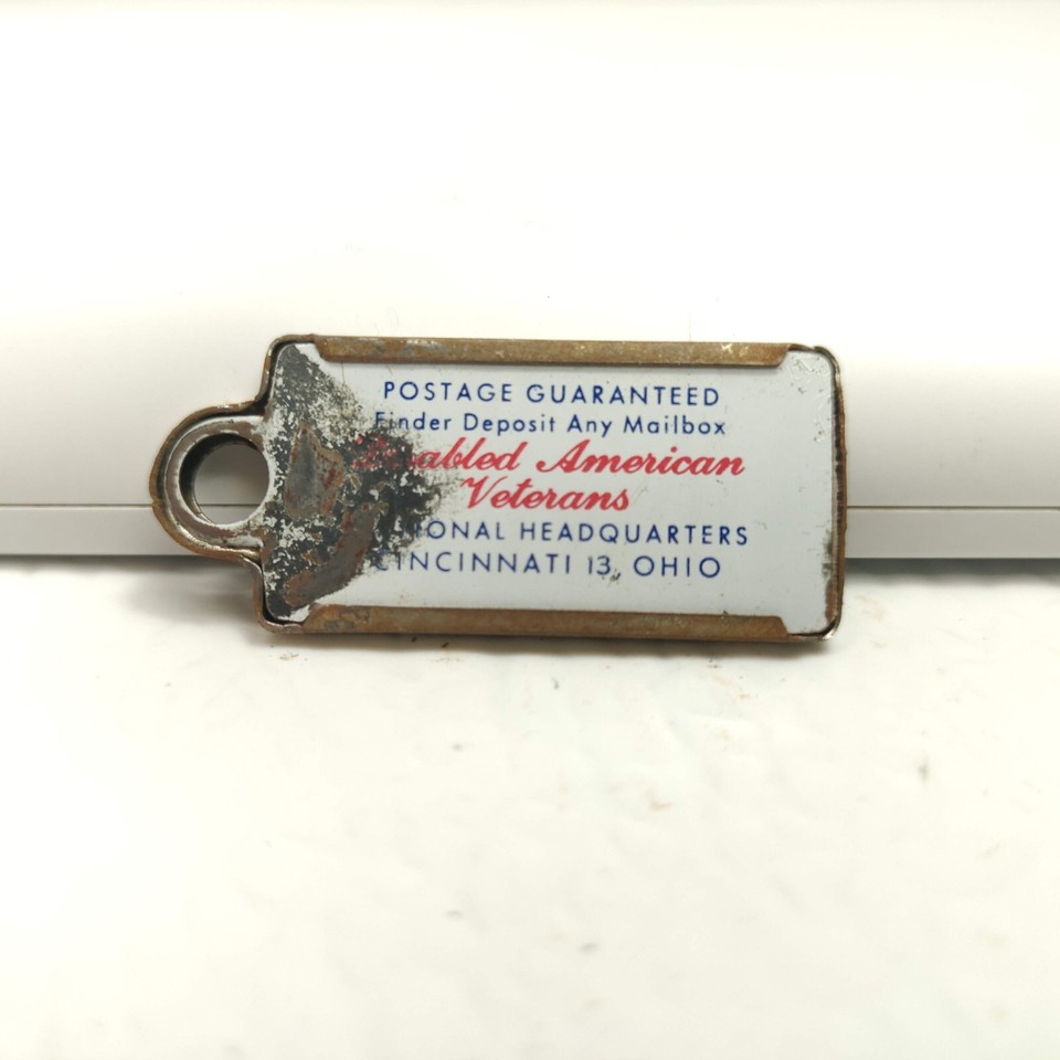RARE VTG DAV Disabled Veterans Mini License Plate Key Chain Ring ...
