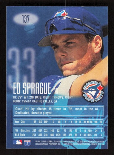 Ed Sprague 1996 E-Motion XL #137 Toronto Blue Jays | eBay