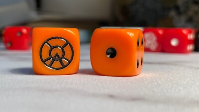 Orange Lantern Corps Heroclix custom D6 dice pair | eBay