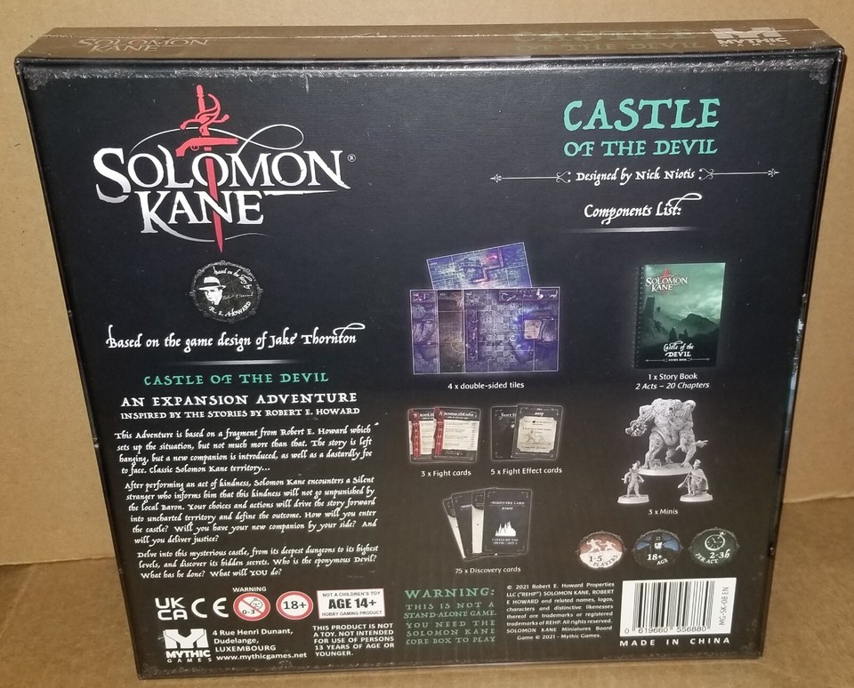 Solomon Kane Board Game CASTLE OF THE DEVIL Expansion (Mythic) NEW | eBay