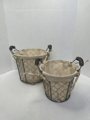 Set Of 2 Small Bushel Baskets | eBay