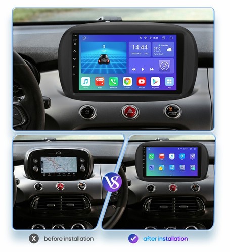 For 2014-2020 Fiat 500X Subwoofer Android 12 Carplay 2+32GB USB Car ...
