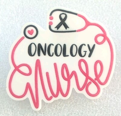 ONCOLOGY Nurse Pink Black & White Flat Acrylic Pin Tac Jewelry | eBay