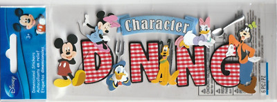 Licensed Disney CHARACTER DINING Theme 3-D Stickers 88575 FAST FREE ...