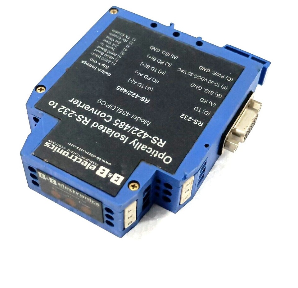 B&B ELECTRONICS 485LDRC9 OPTICALLY ISOLATED RS-232 TO RS-422/485 ...