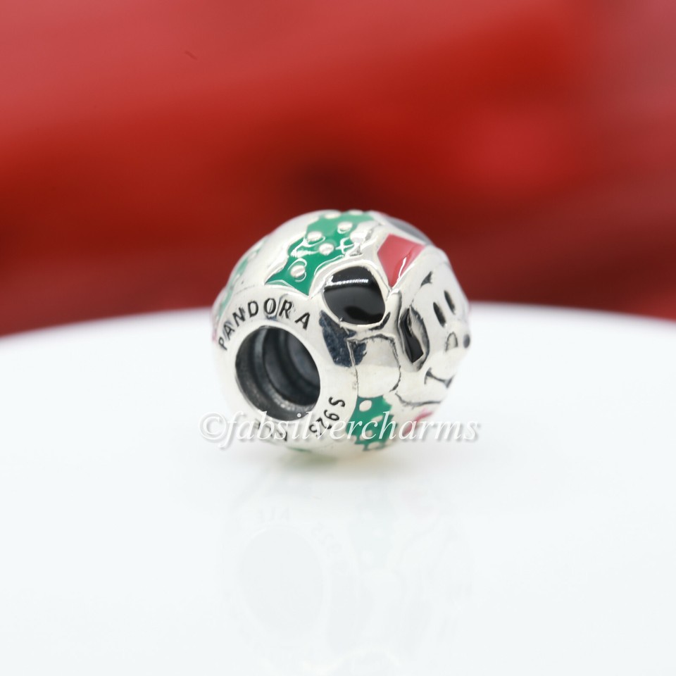 Authentic Pandora Charm Disney Santa Mickey Christmas Charm 797502ENMX ...