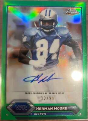 2023 Topps Composite Herman Moore Green Refractor Auto /99 Lions! | eBay