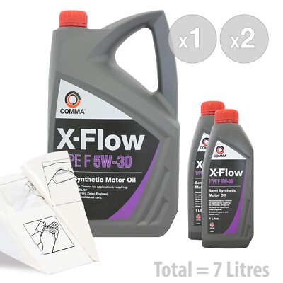 Car Engine Oil Service Kit / Pack 7 LITRES Comma X-Flow Type F 5w-30 7L ...