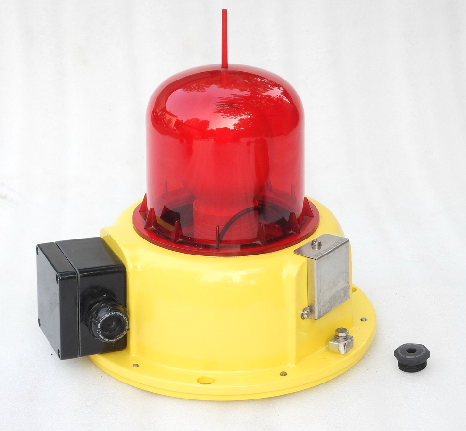 NOS NEW ORGA TYPE L55EX-R-230 EXPLOSION-PROOF RED OBSTRUCTION LIGHT ...