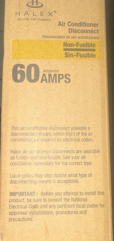 NEW HALEX Amp 240V Non-Fused Disconnect Air Conditioner Disconnect ...