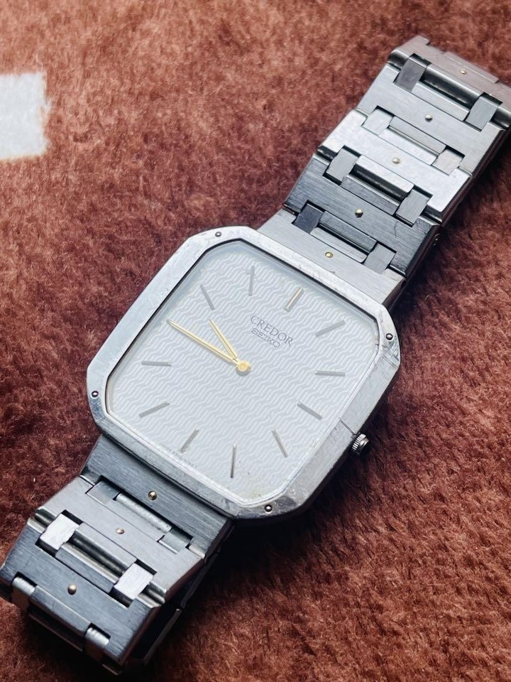SEIKO Credor Quartz Watch Silver Dial Stainless Steel Japan Vintage Men ...